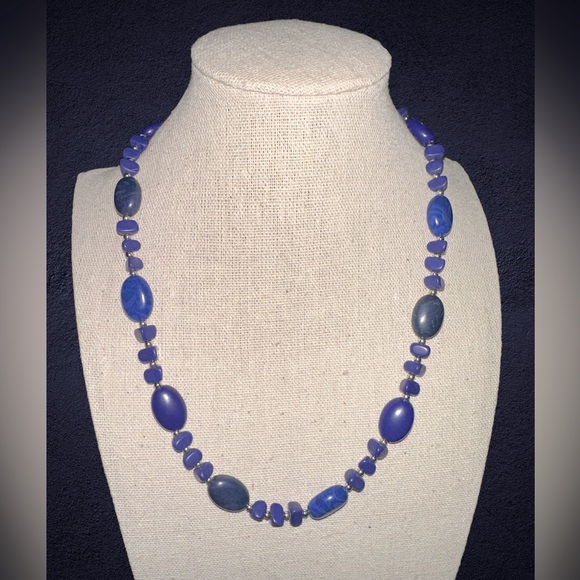 Chaps | Jewelry | Vintage Chaps Deep Blue Purple And Silver Necklace 82 ...
